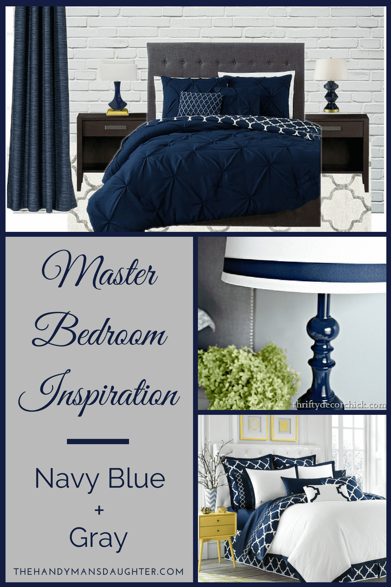 Navy Blue and Gray Bedroom Ideas - The Handyman's Daughter