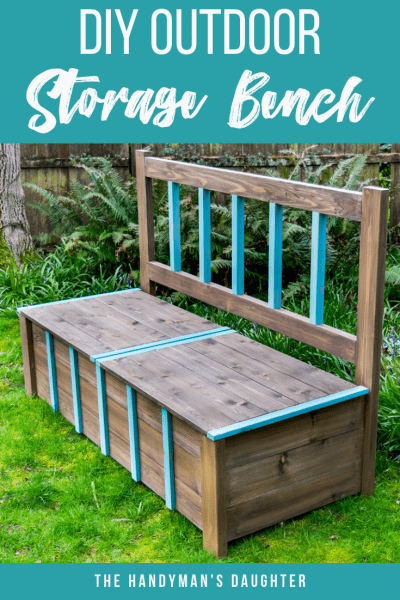 DIY Outdoor Storage Bench [with Plans] - The Handyman's Daughter