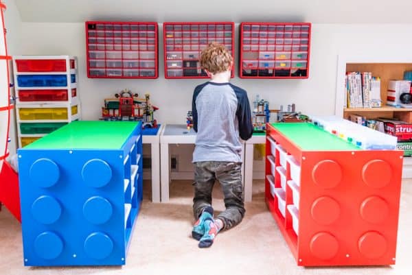 DIY Lego Desk with IKEA Trofast Bin Storage - The Handyman's Daughter