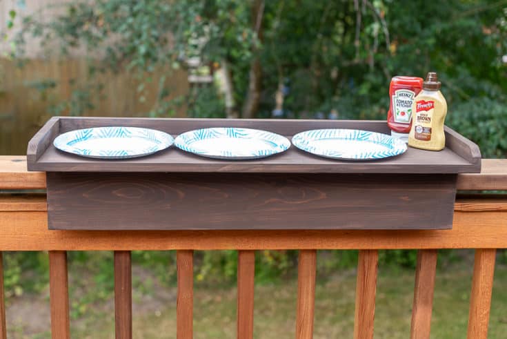 DIY Balcony Railing Table with Plans - The Handyman's Daughter
