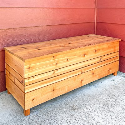 DIY Storage Bench with Hinged Lid - The Handyman's Daughter