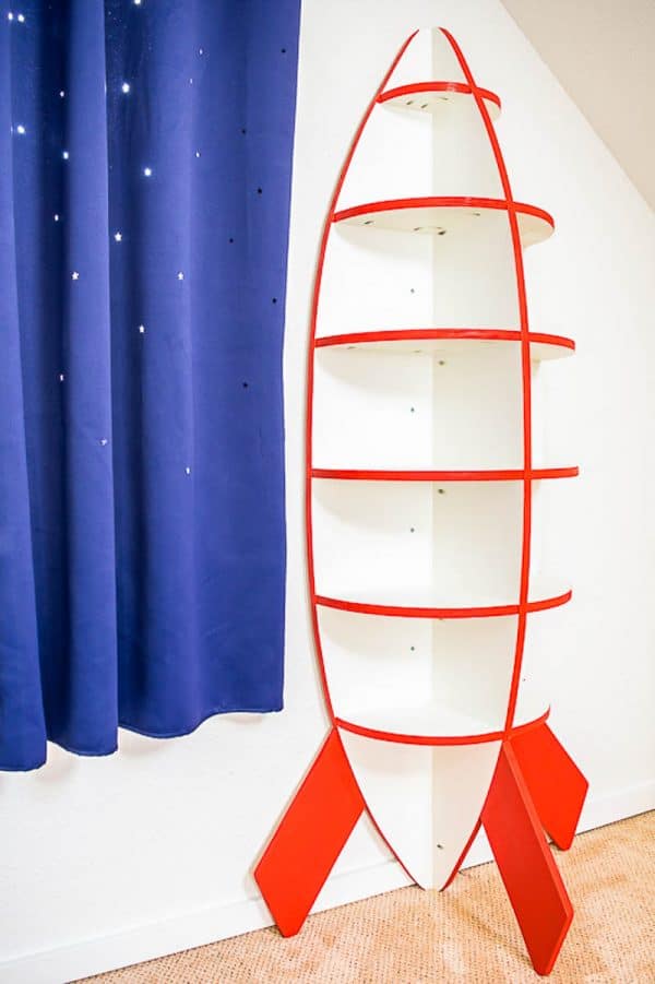 DIY Rocket Bookshelf for Space Themed Bedroom - The Handyman's Daughter
