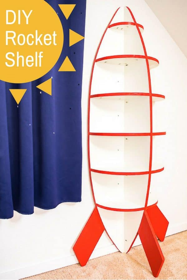 DIY Rocket Bookshelf for Space Themed Bedroom - The Handyman's Daughter