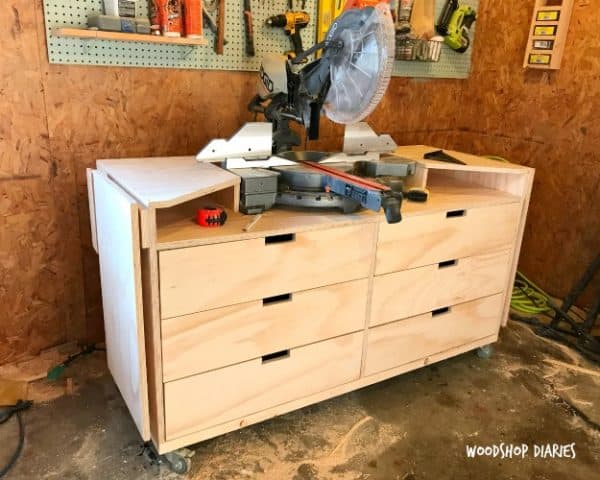 7 DIY Miter Saw Table Plans for your Workshop - The Handyman's Daughter