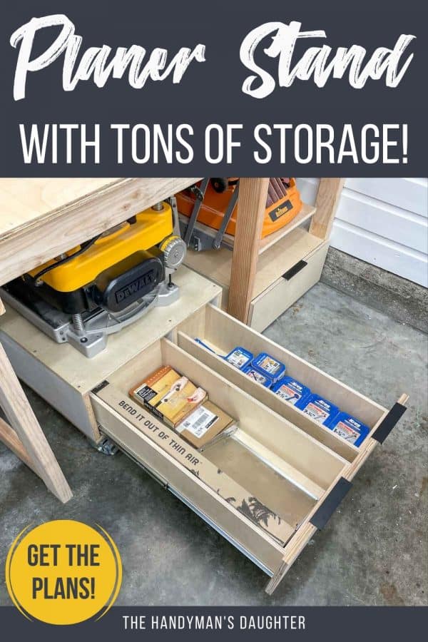 Easy DIY Planer Stand with Storage - The Handyman's Daughter