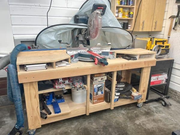 7 DIY Miter Saw Table Plans for your Workshop - The Handyman's Daughter