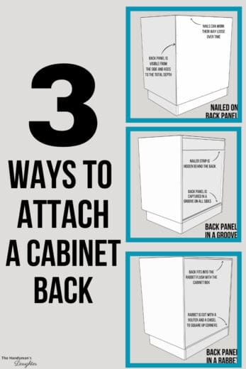 3 Ways to Attach a Cabinet Back Panel - The Handyman's Daughter