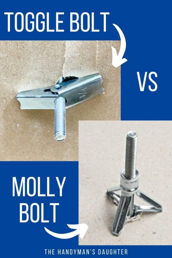 Molly Bolts vs Toggle Bolts - Which Should I Use? - The Handyman's Daughter
