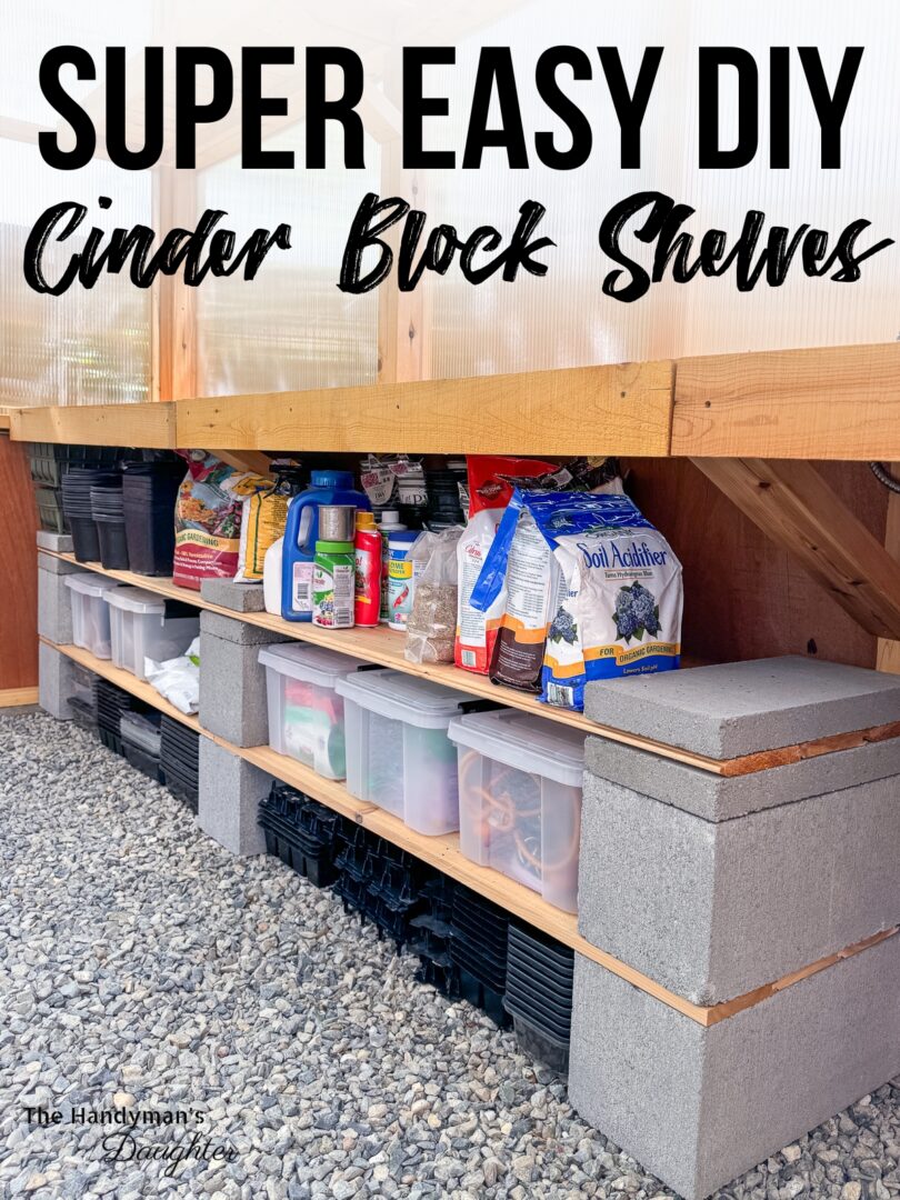 Super Easy DIY Cinder Block Shelves - The Handyman's Daughter