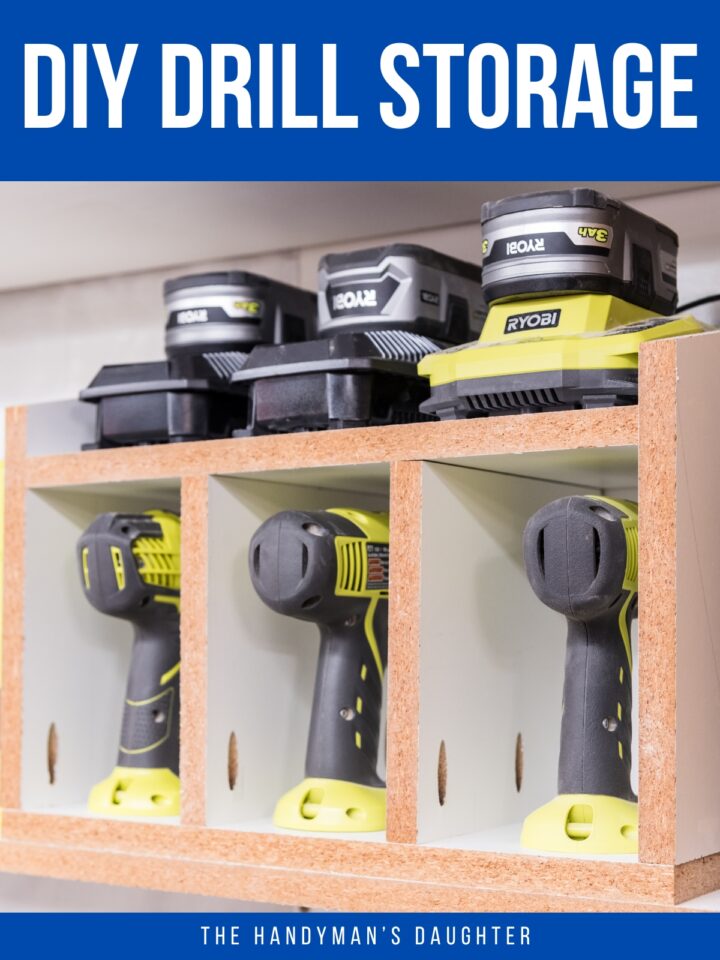 Easy DIY Cordless Drill Storage Rack [Free Plans] - The Handyman's Daughter